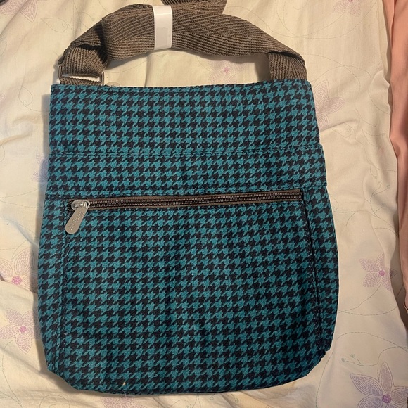 thirty-one | Bags | Thirty One Tealblue Houndstooth Crossbody Purse ...